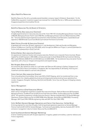 Batchfire Callide Mine Acquisition_31Oct2016 | PDF