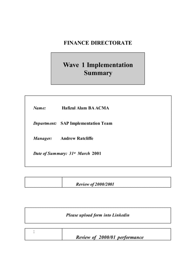 Wave 1 Implementation Summary | PDF