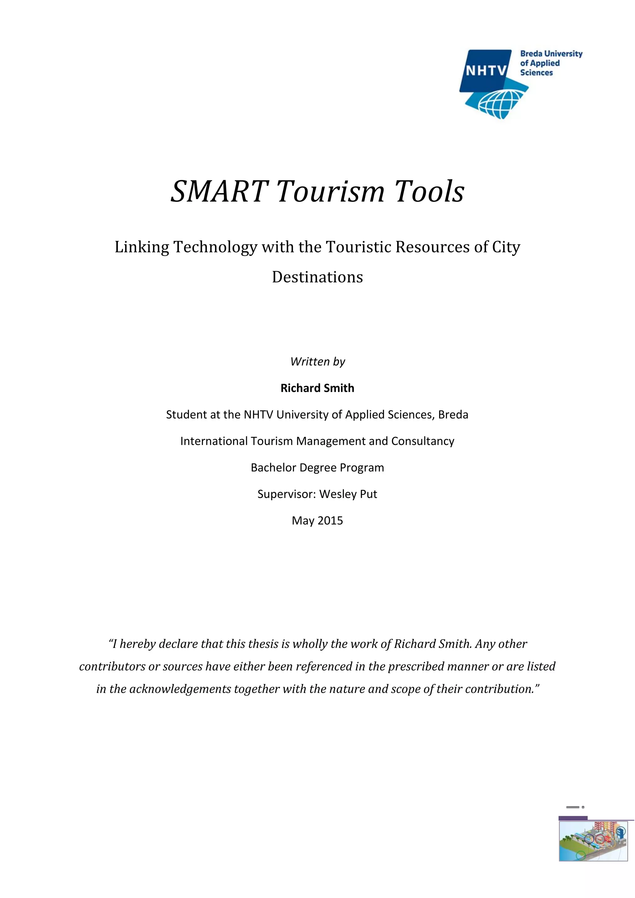 Thesis. SMART Tourism Tools. Executive Summary. Table of Contents ...