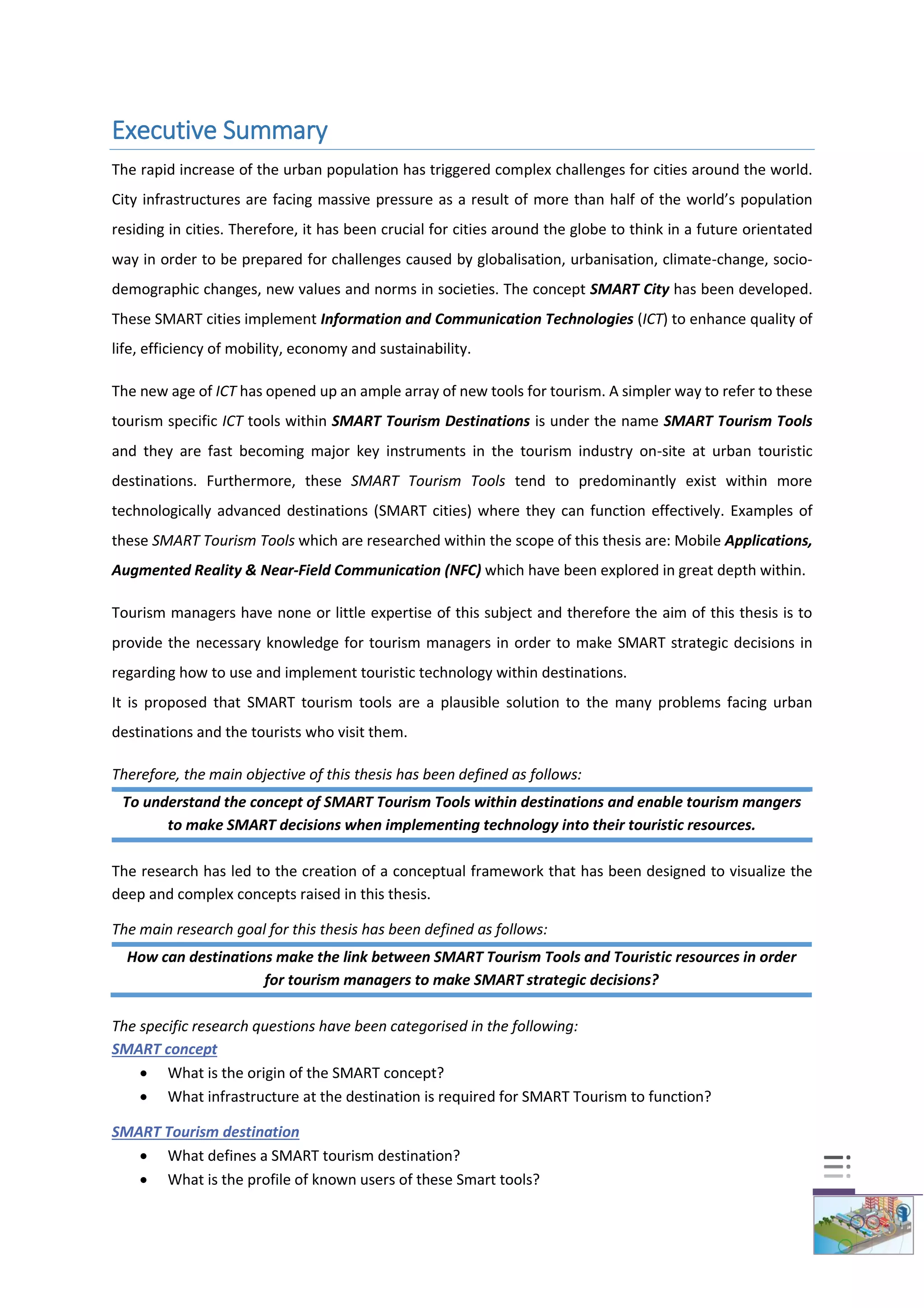 Thesis. SMART Tourism Tools. Executive Summary. Table of Contents ...