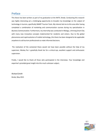 Thesis. SMART Tourism Tools. Executive Summary. Table of Contents ...