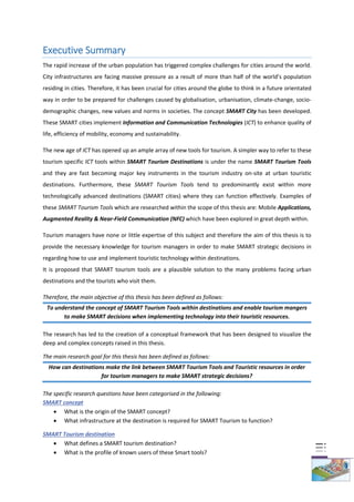 Thesis. SMART Tourism Tools. Executive Summary. Table of Contents ...