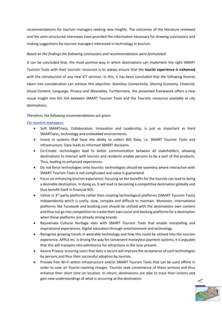 Thesis. SMART Tourism Tools. Executive Summary. Table of Contents ...