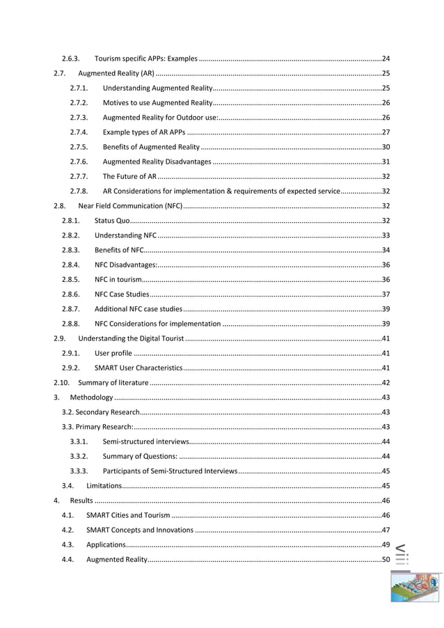Thesis. SMART Tourism Tools. Executive Summary. Table of Contents ...
