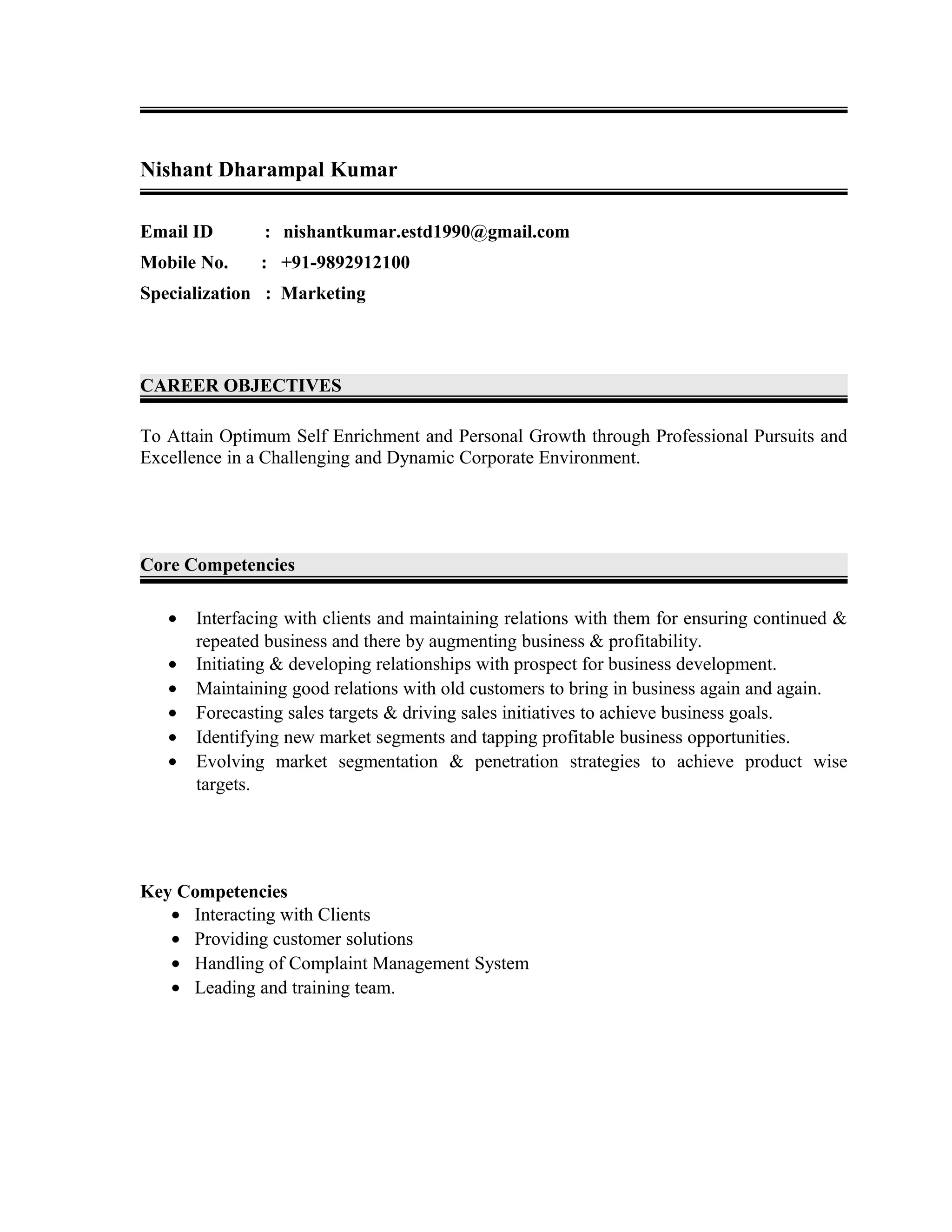 Nishant's CV(1) | PDF