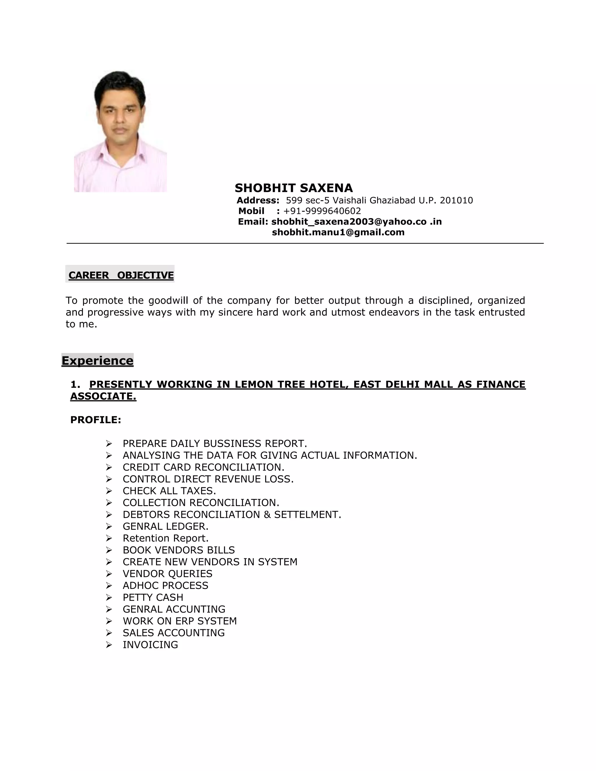 Shobhit Resume(1) (2) | PDF