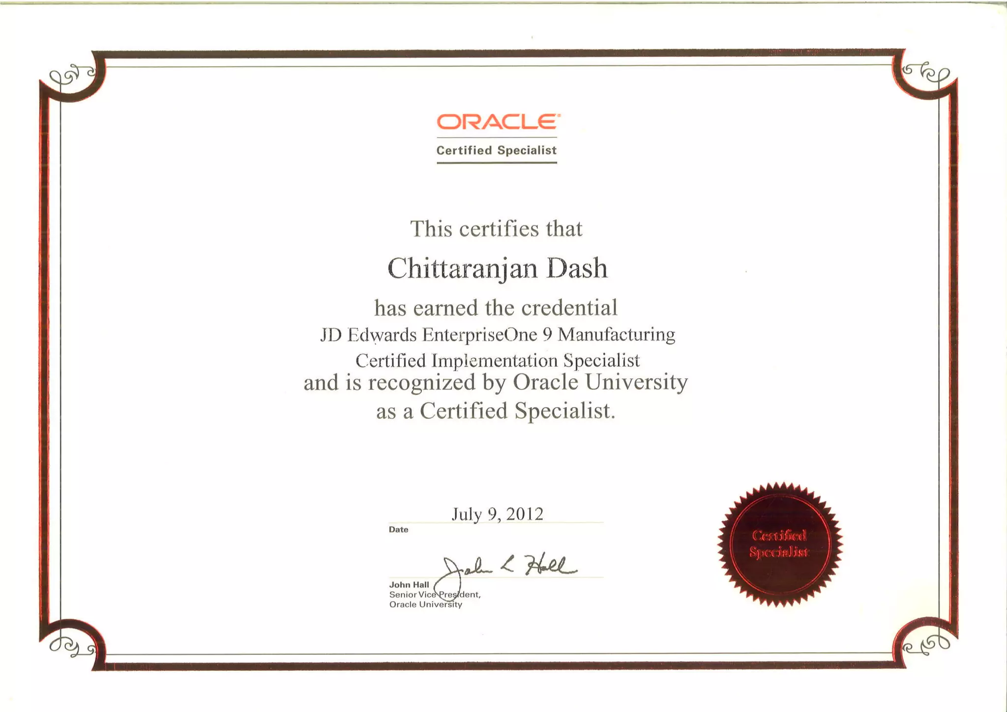 Oracle Certificate Ppt