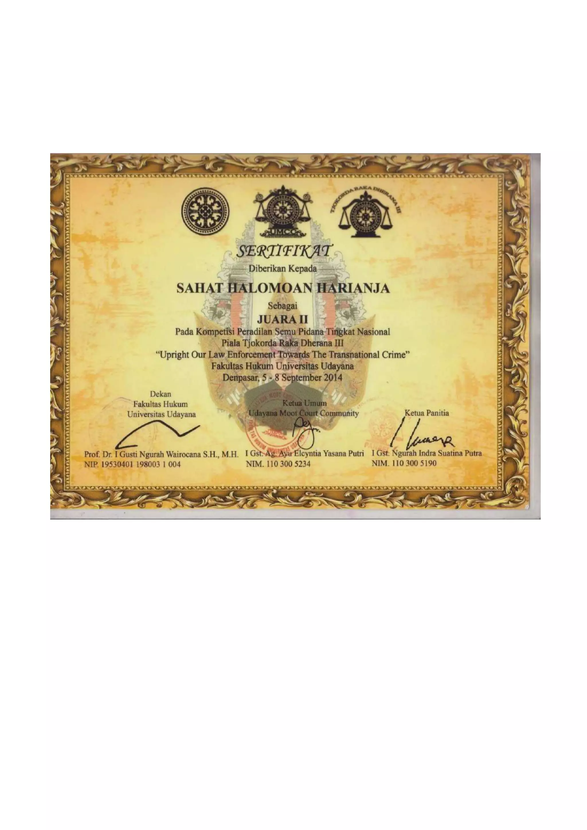 CV, Ijazah, Transkrip Nilai, SKL, Sertifikat Penghargaan | PDF