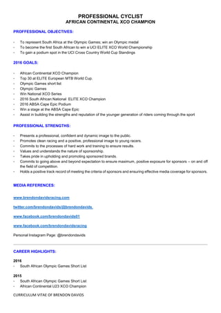 CURRICULUM VITAE OF BRENDON DAVIDS (2) | PDF