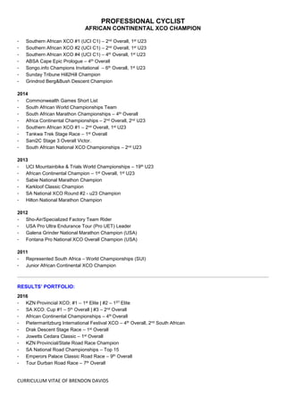 CURRICULUM VITAE OF BRENDON DAVIDS (2) | PDF