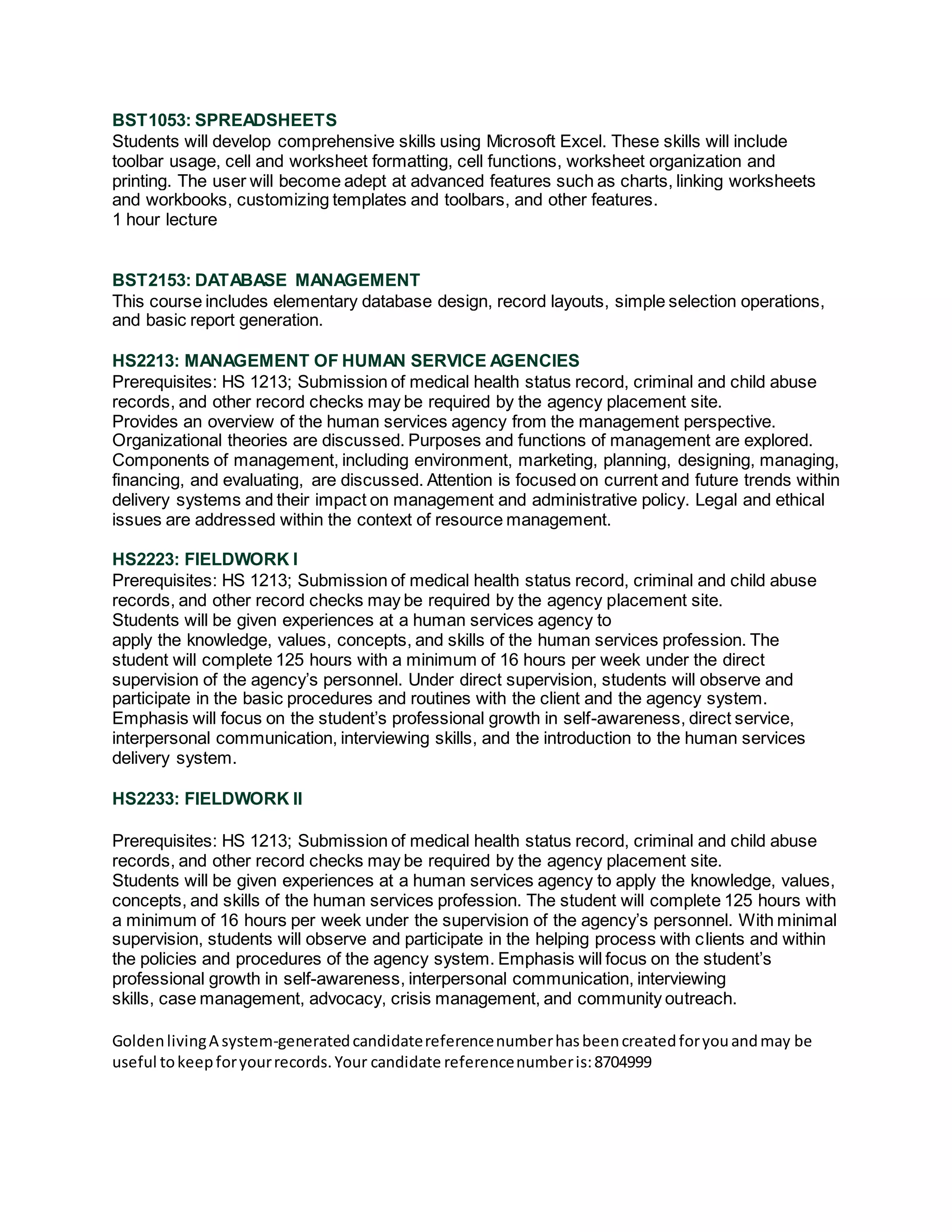 HUMAN SERVICES DEGREE | DOCX