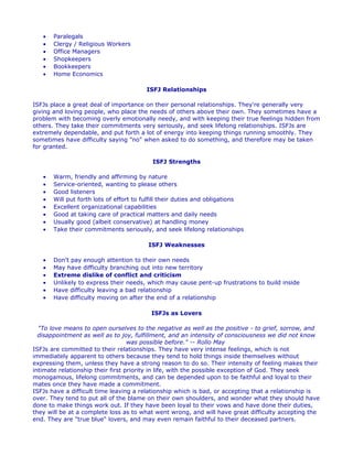 Portrait of an ISFJ | PDF