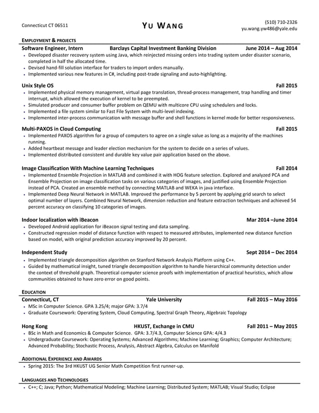Yu_Wang_Resume | PDF