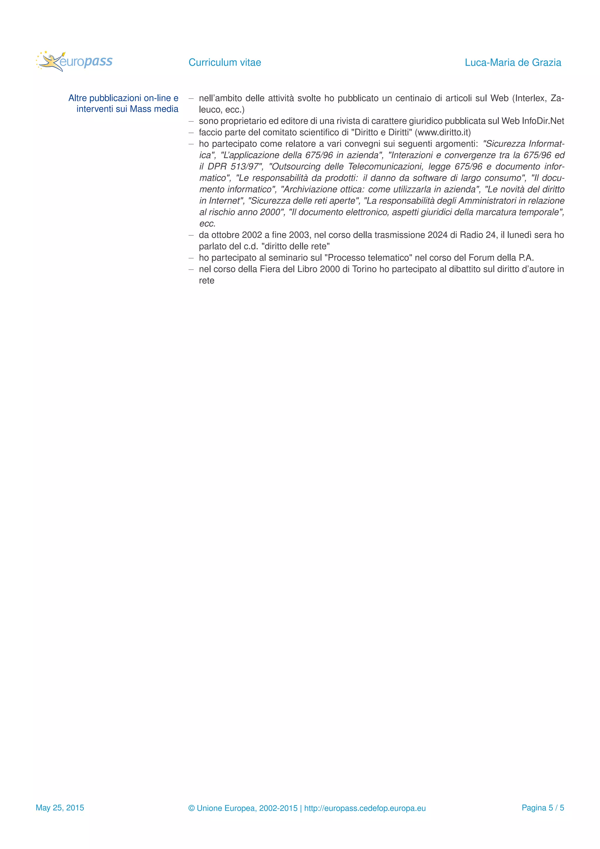 CV_Luca-Maria_de_Grazia | PDF