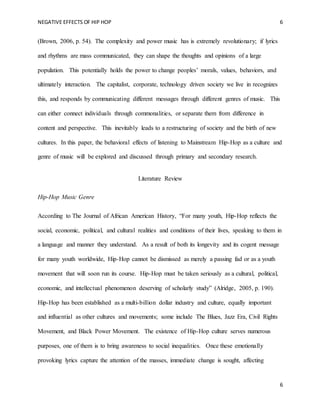 NegativeEffectsofListeningtoMainstreamHipHop | DOCX