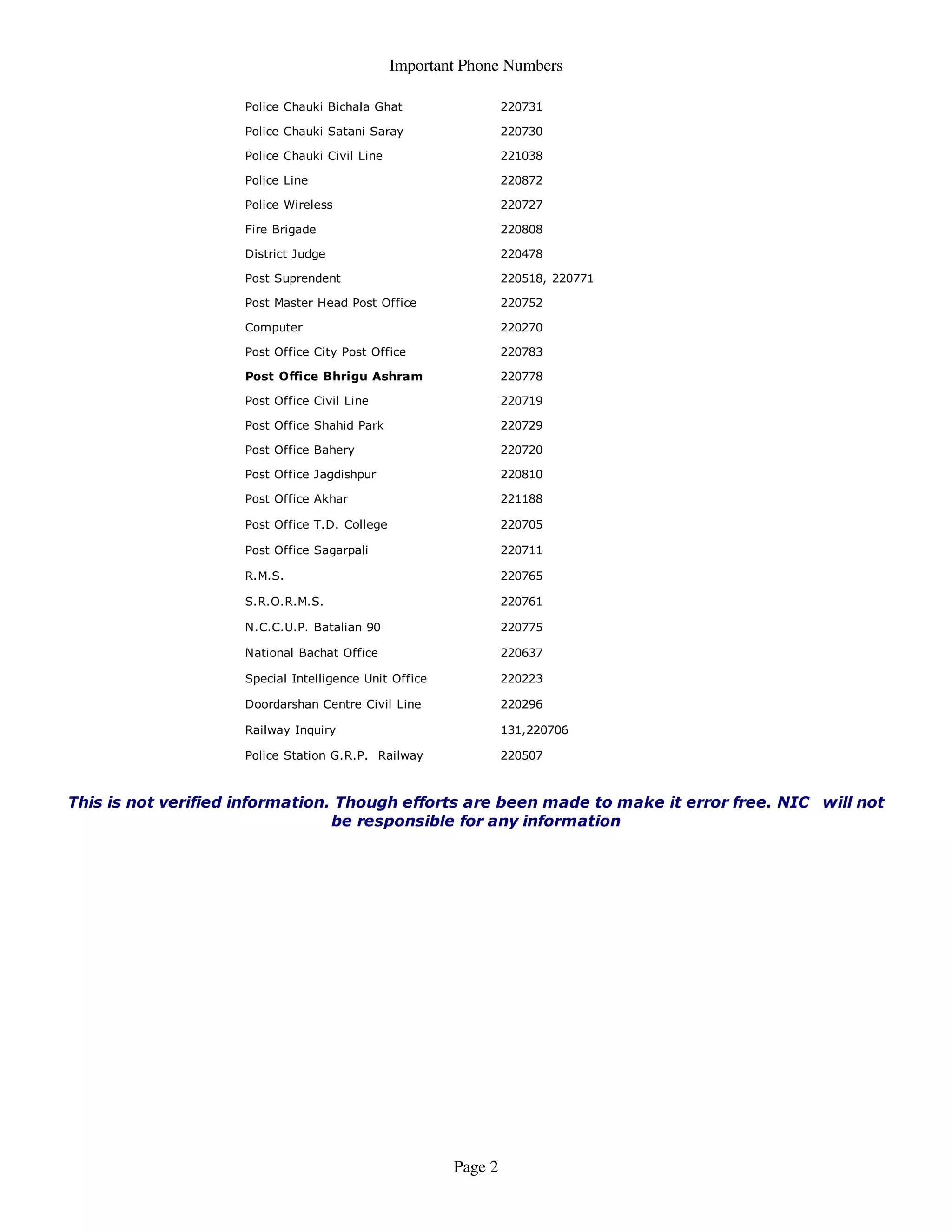 Important Phone Numbers | PDF | Crime & Harmful Acts to Individuals ...