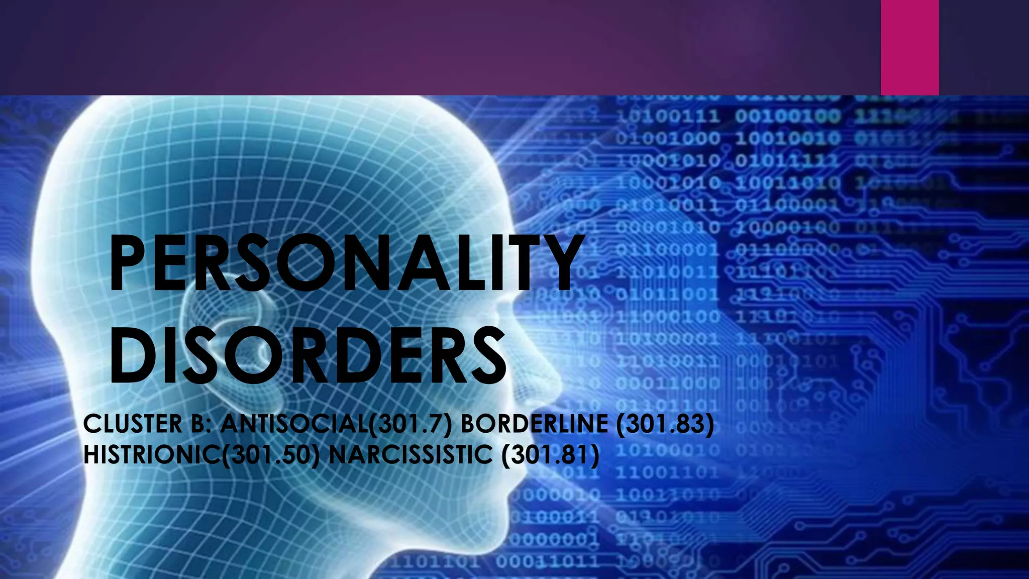 PERSONALITY DISORDERS DSM5 | PPTX