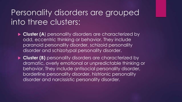 PERSONALITY DISORDERS DSM5 | PPTX | Mental Health | Diseases and Conditions