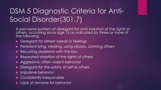 PERSONALITY DISORDERS DSM5 | PPTX