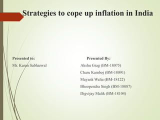 Strategies to control inflation in india | PPT