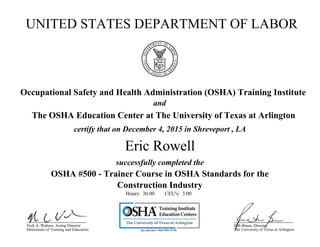 Rowell, Eric- OSHA _500 | PPT