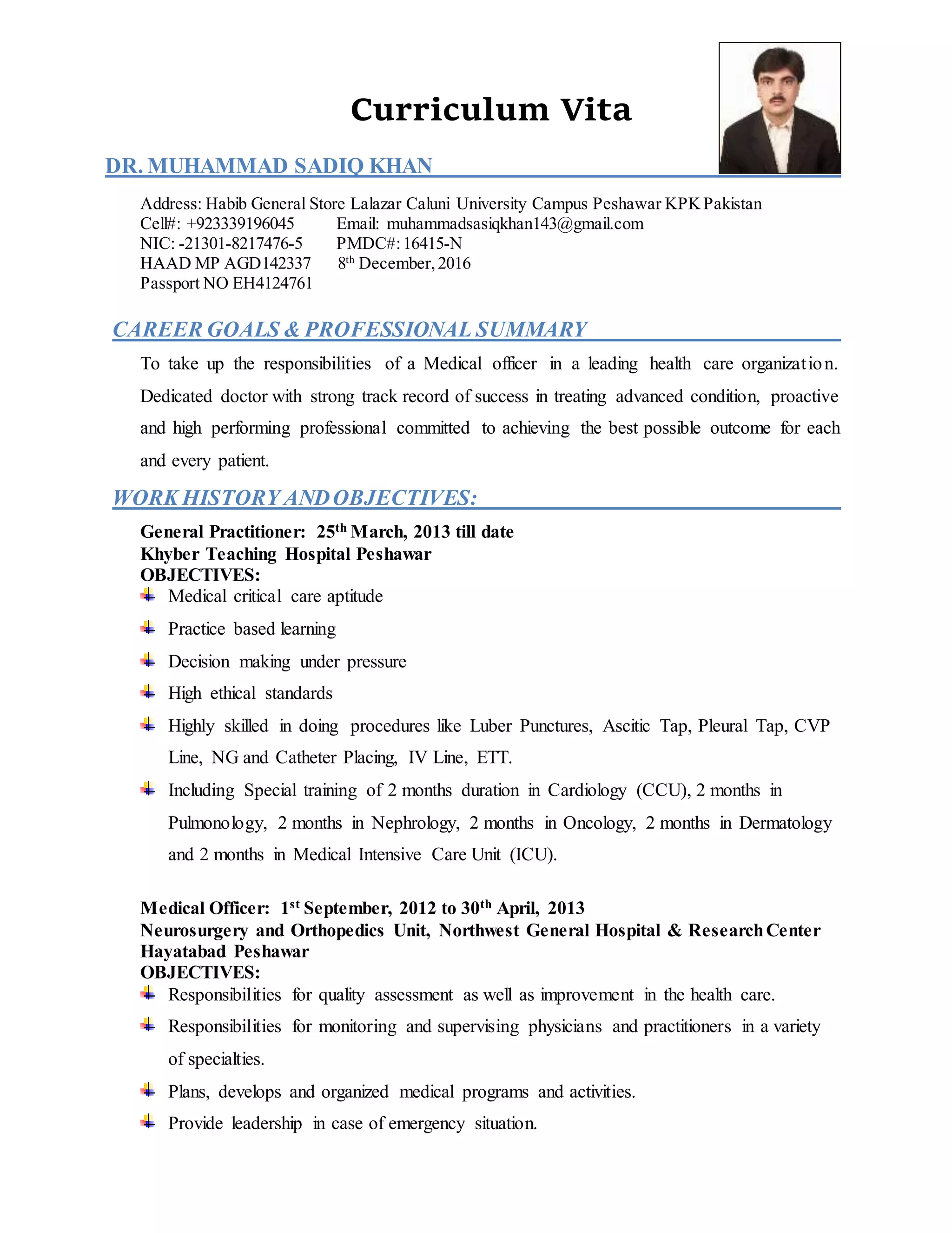 Dr. Sadiq CV | DOCX