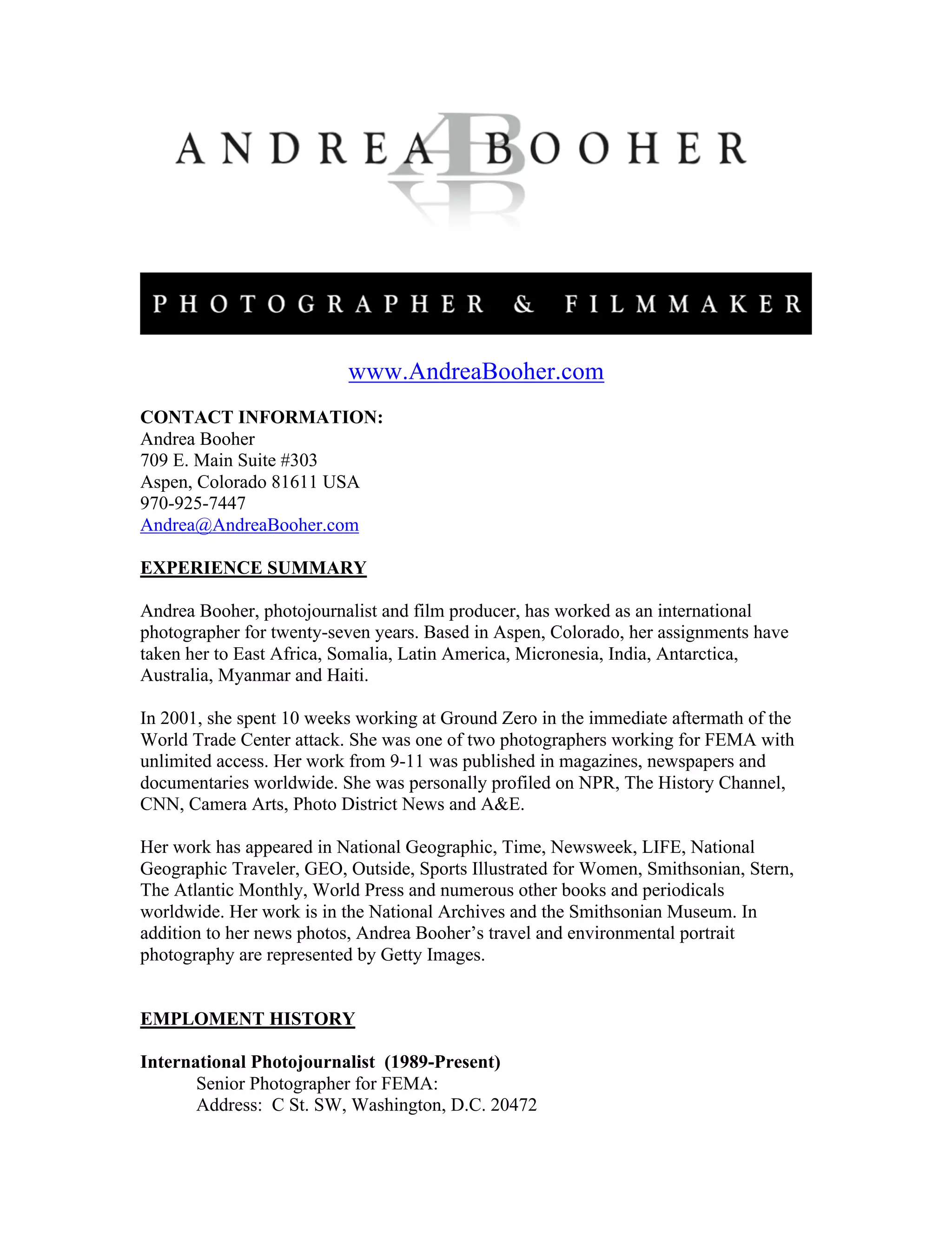 Andrea Booher CV | PDF