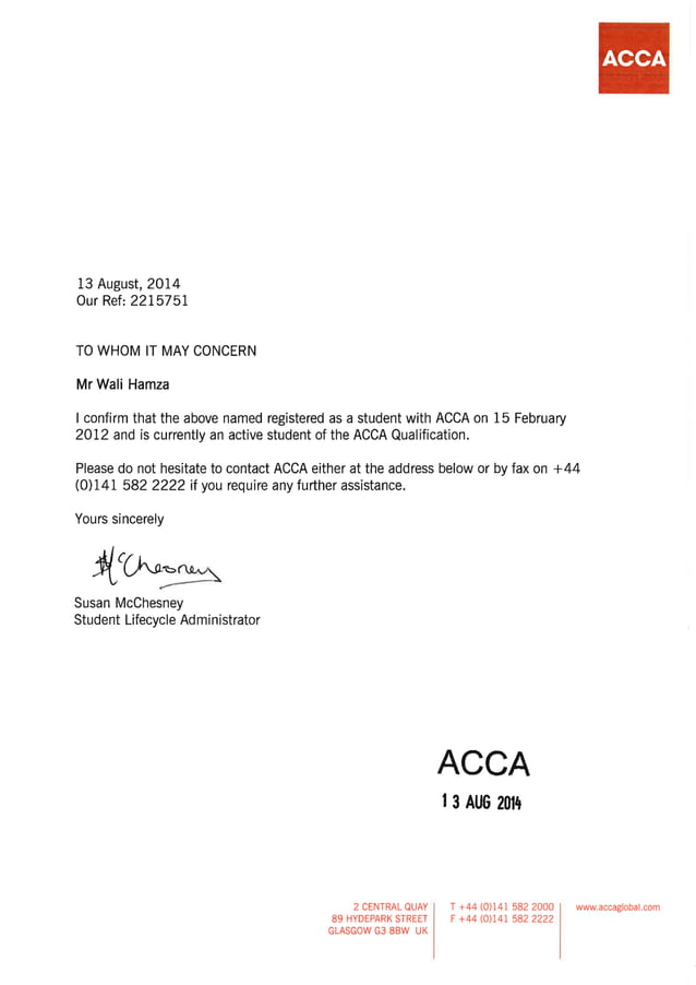 20-Letter of Good Standing Acca | PDF