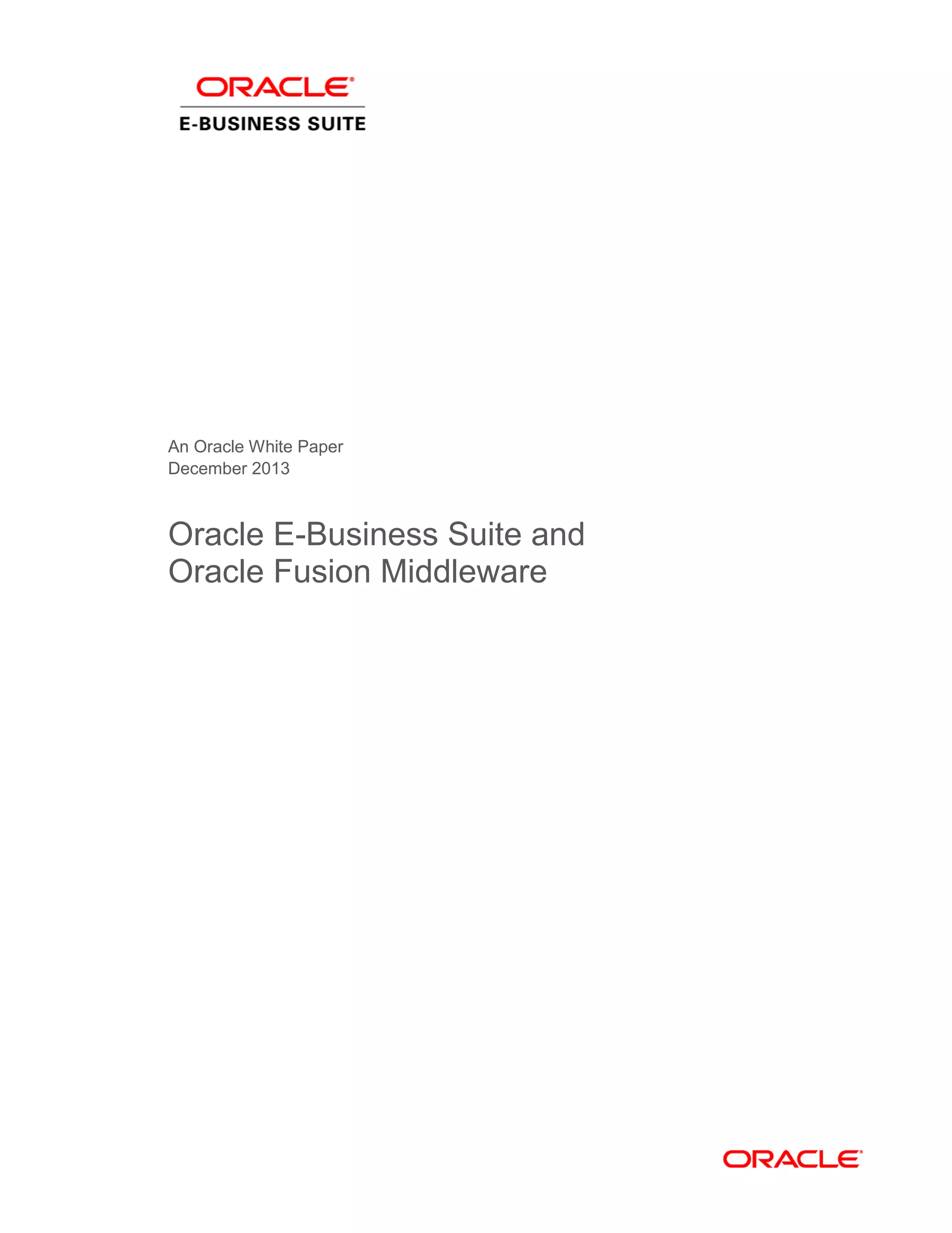 Oracle eBusiness and Middleware | PDF