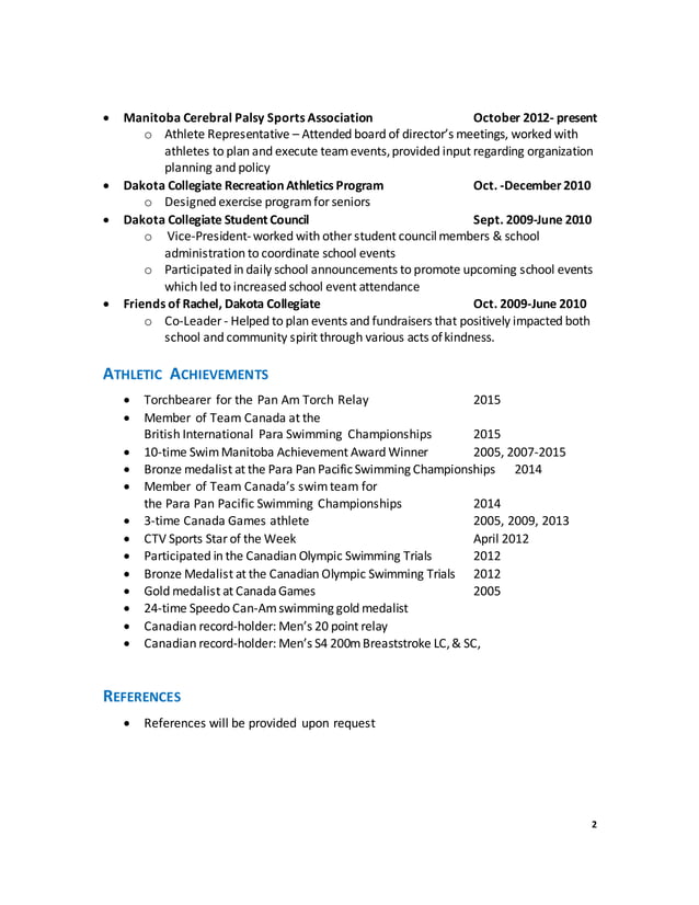 Cameron MacDonald-Resume | DOCX | Olympic Sports | Sports