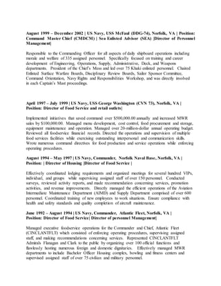 Food Service Director Resume A | DOCX
