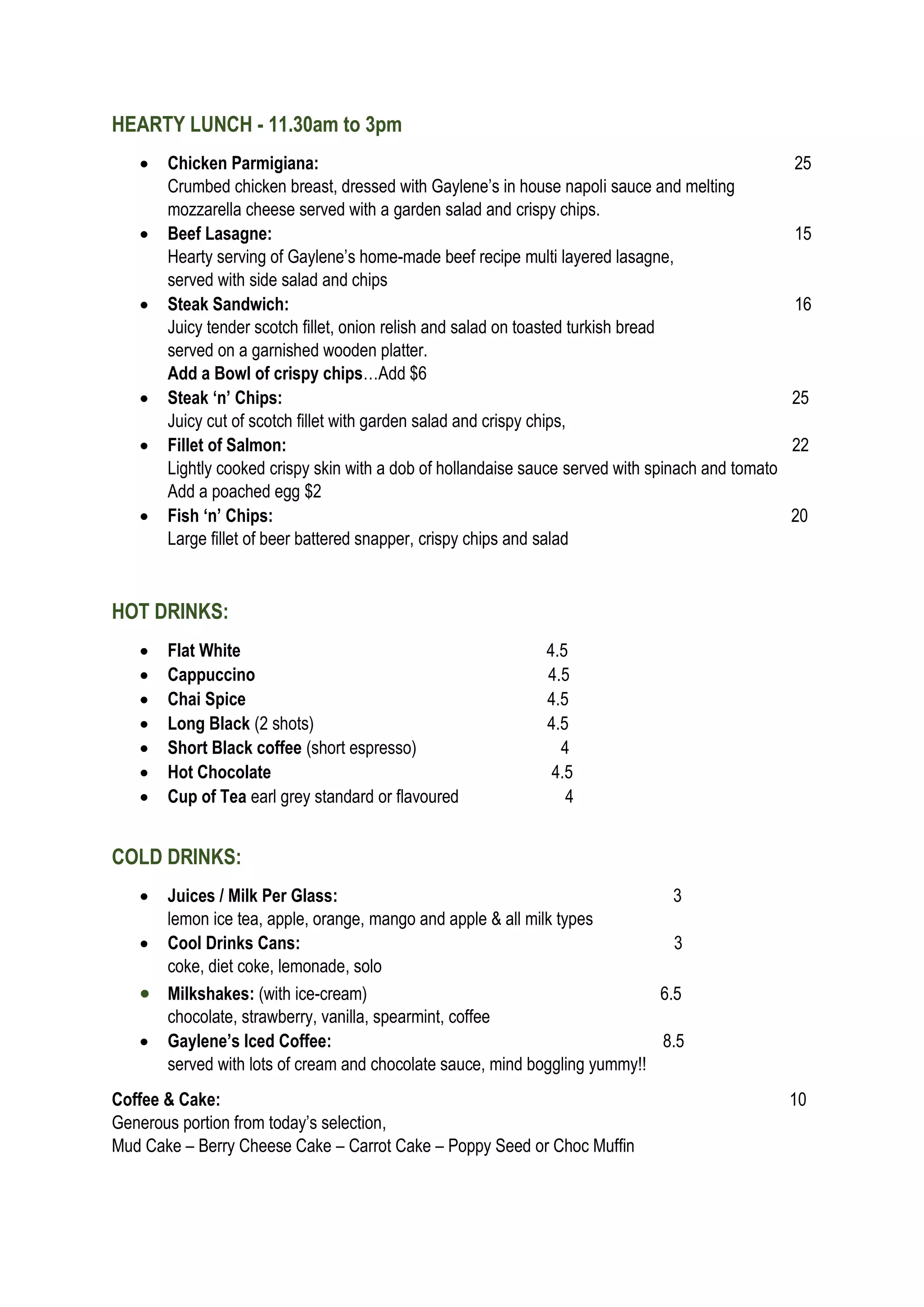 New Complete Redgum Menu 2017 | PDF