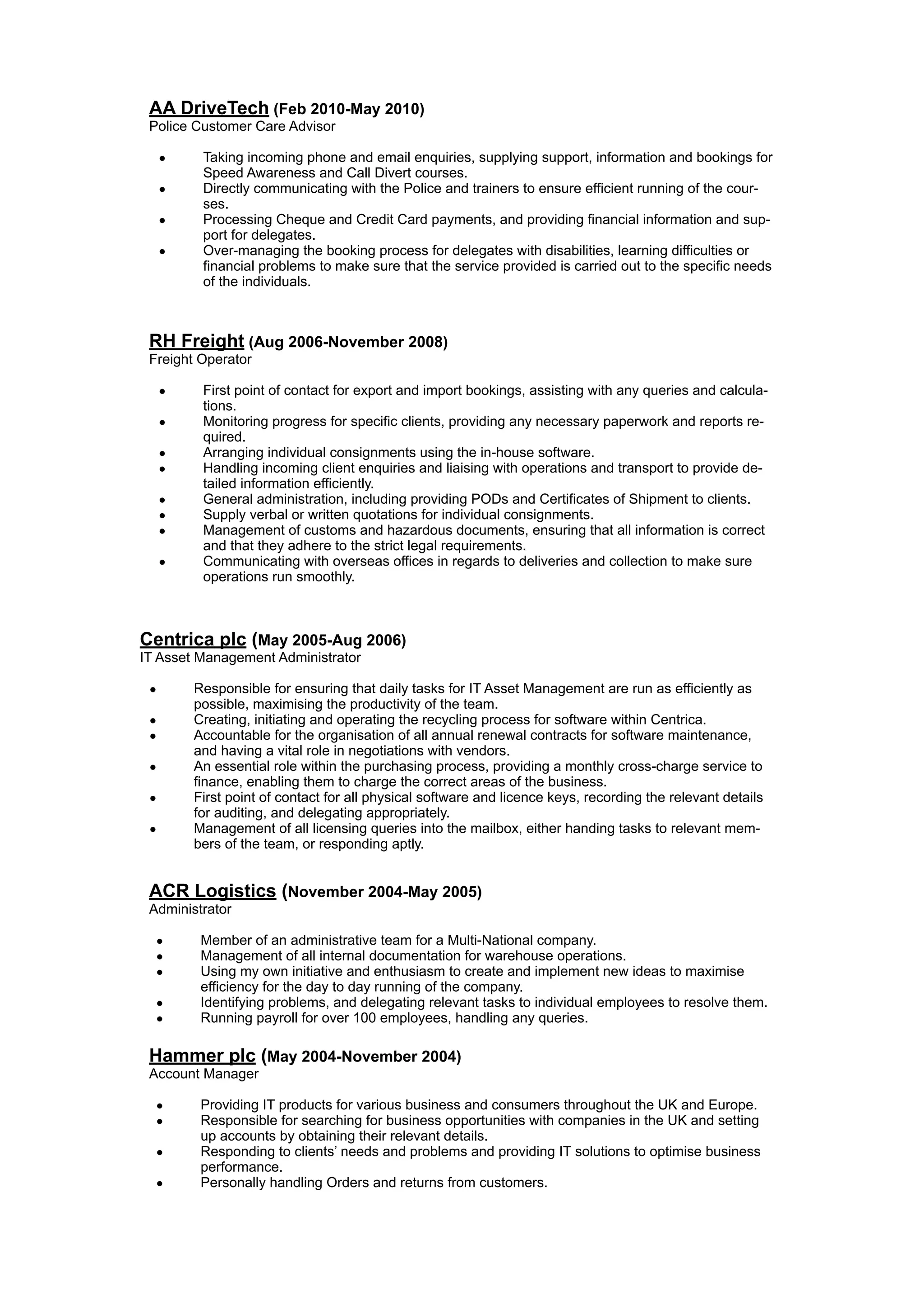 CV - Paul Richardson | PDF