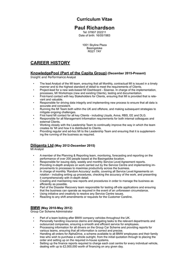 CV - Paul Richardson | PDF