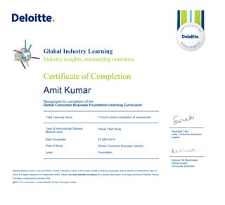 Certificate For Global Industry | PDF