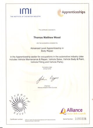 Advanced Apprenticeship Certificate | PDF