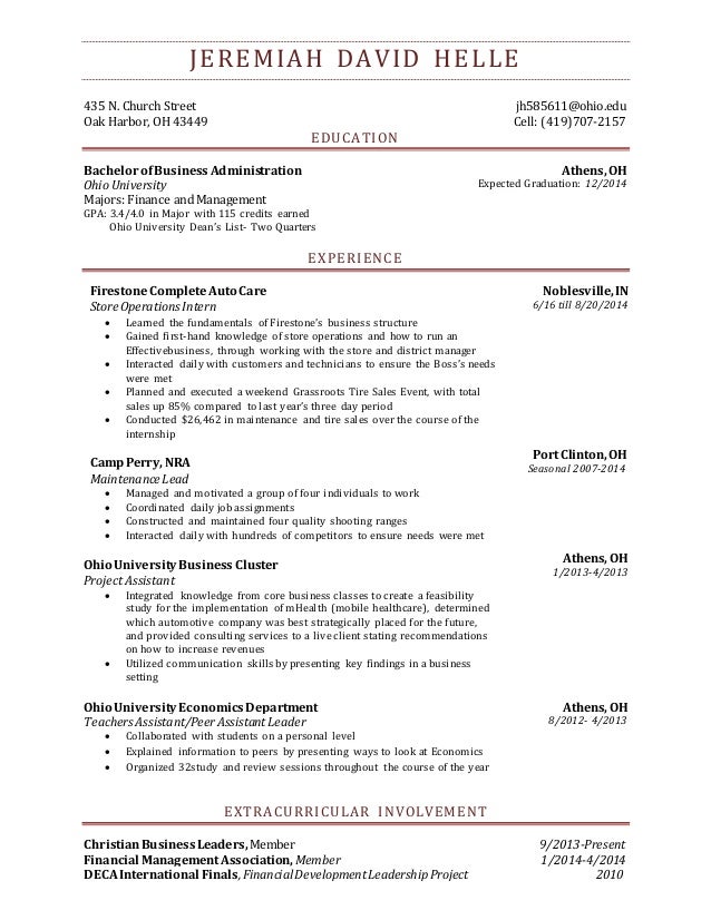 Jeremiah Oak Harbor resume