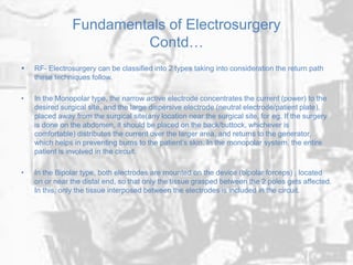 basics of electrosuregery | PPTX