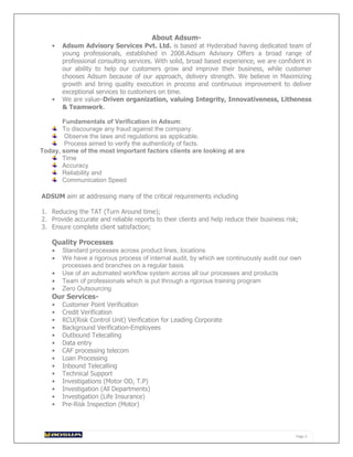 Adsum Profile | PDF | Information Services Industry | Industries
