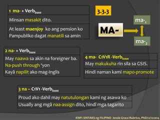 Syntax of Filipino as lingua franca-part2 | PDF