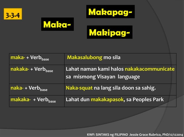 Syntax of Filipino as lingua franca-part2 | PPT