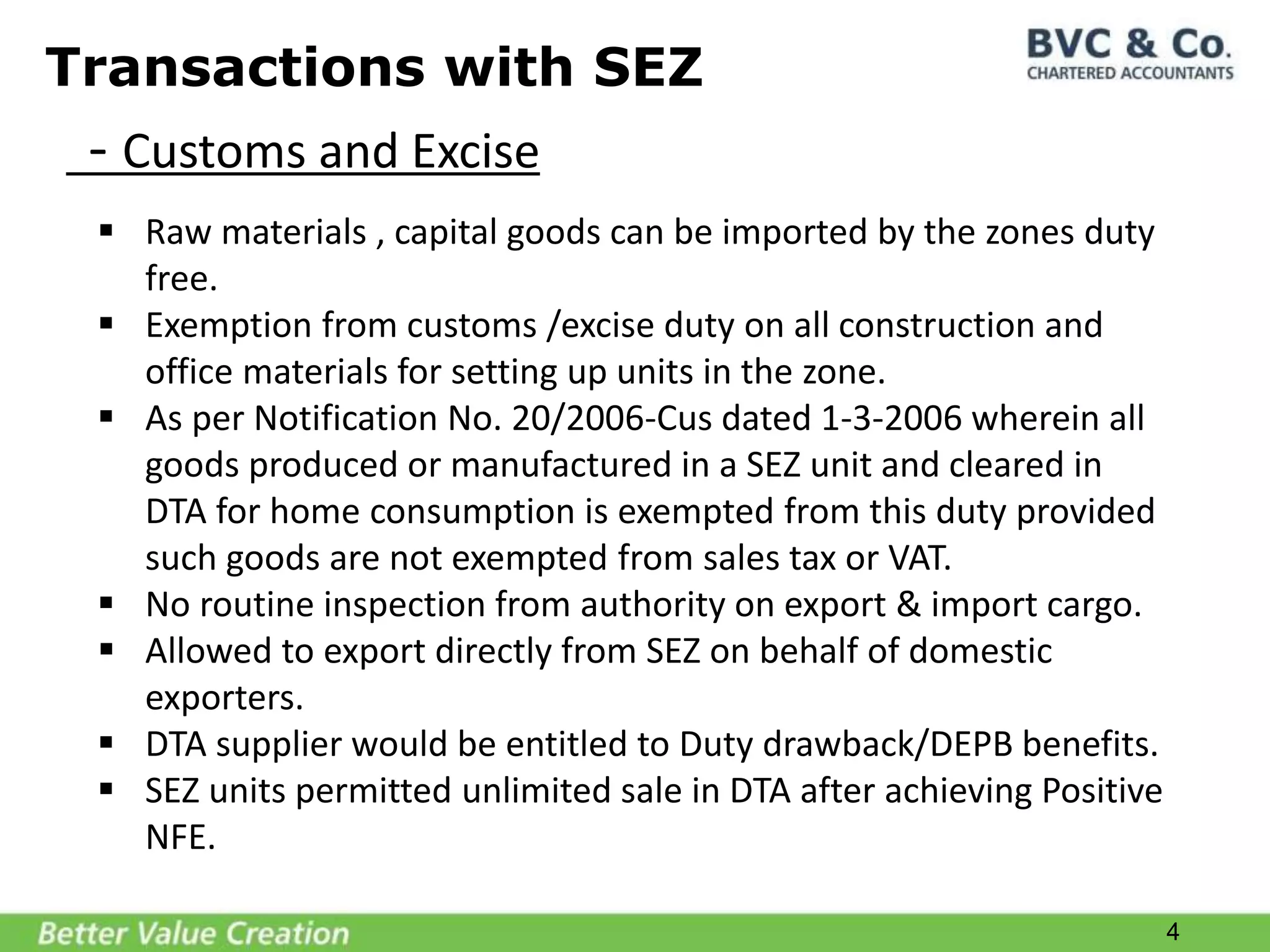 Transaction with SEZ and EOU | PPTX | Logistics | Business