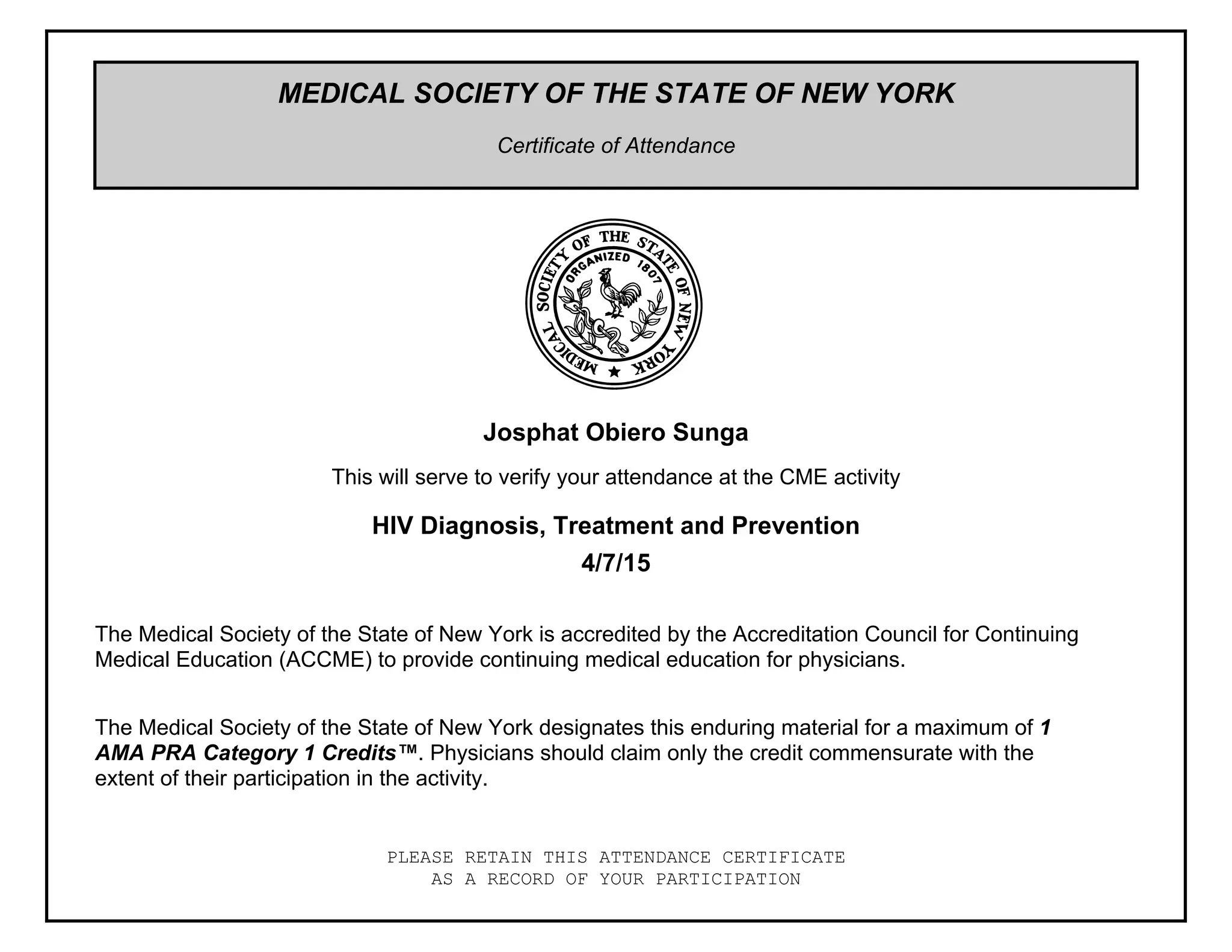 certificate HIV | PDF