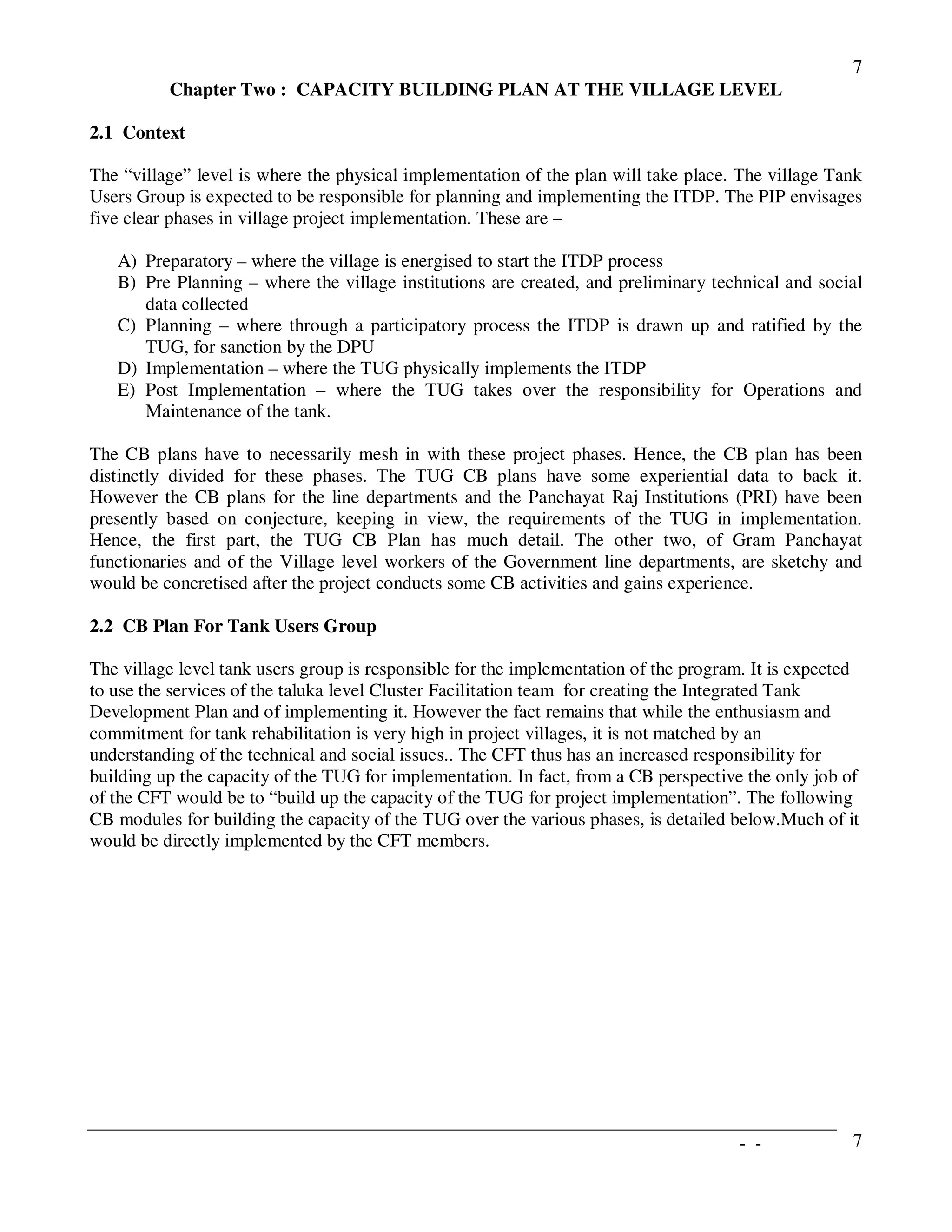 Capacity Building Plan for World Bank _2 Jan03_ | PDF