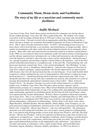 Community Music, Drum Circle, and Facilitation | ODT