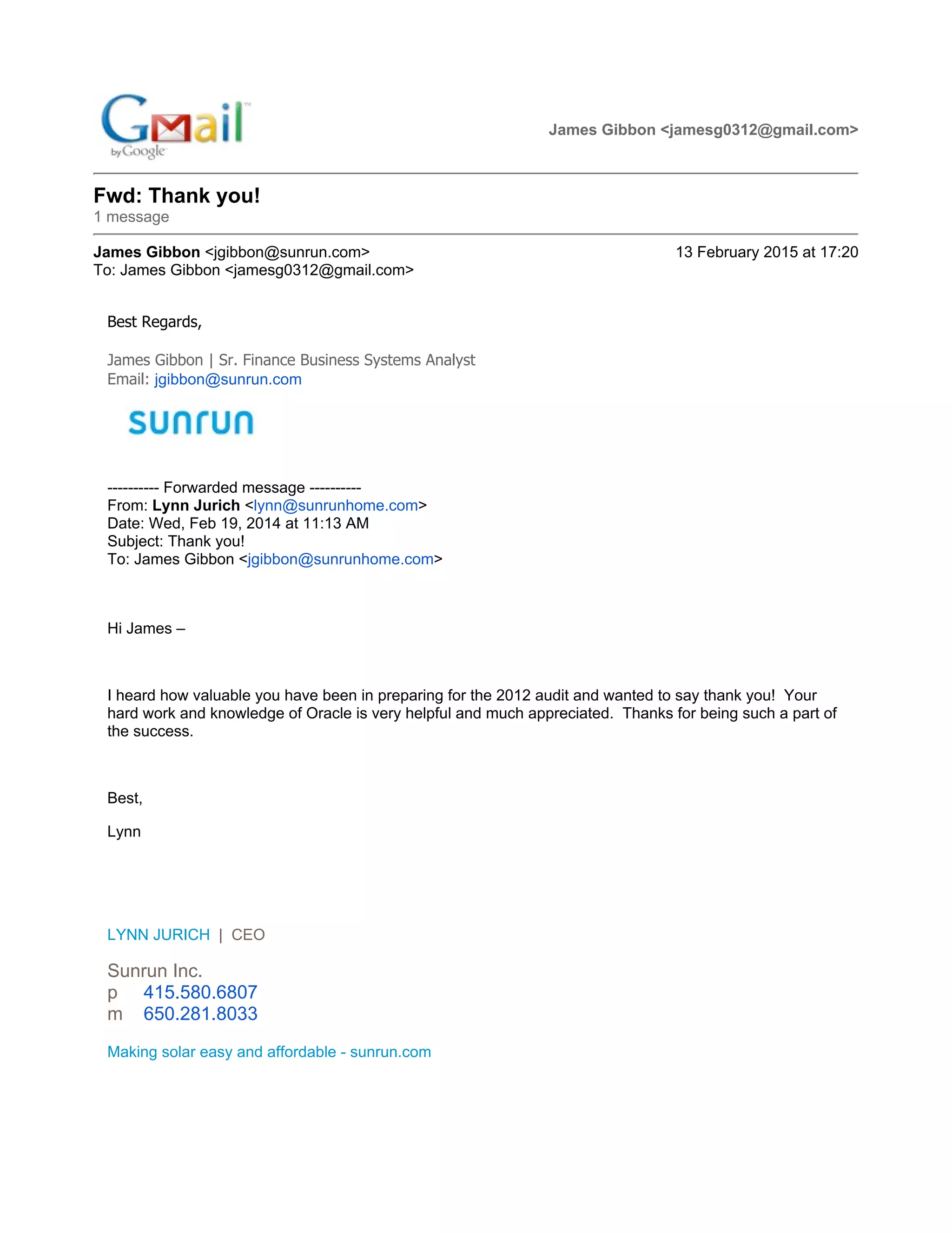 Thank You Email from Sunrun CEO | PDF | Free Download