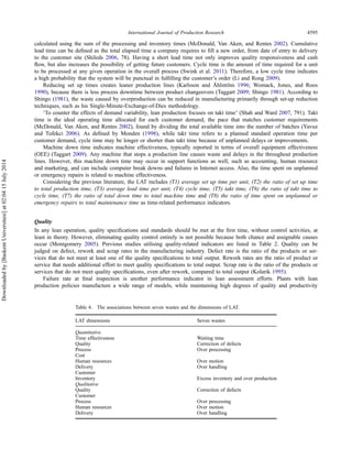 2014 Criteria for lean organization | PDF