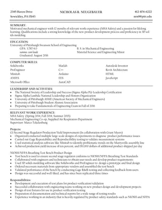 Nicholas Neugebauer_Revised Resume | PDF | Business | Business and Finance