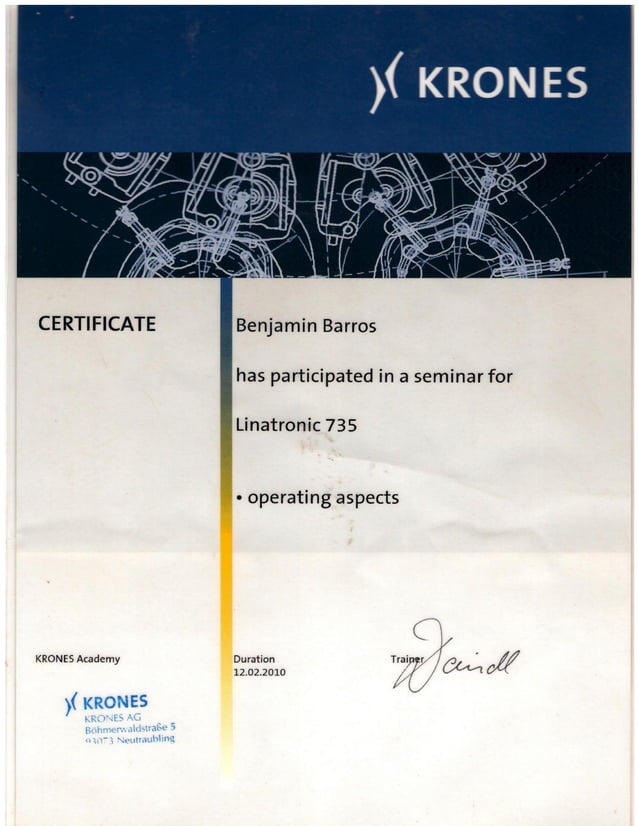 Linatronic 735 Certification - Krones | PDF