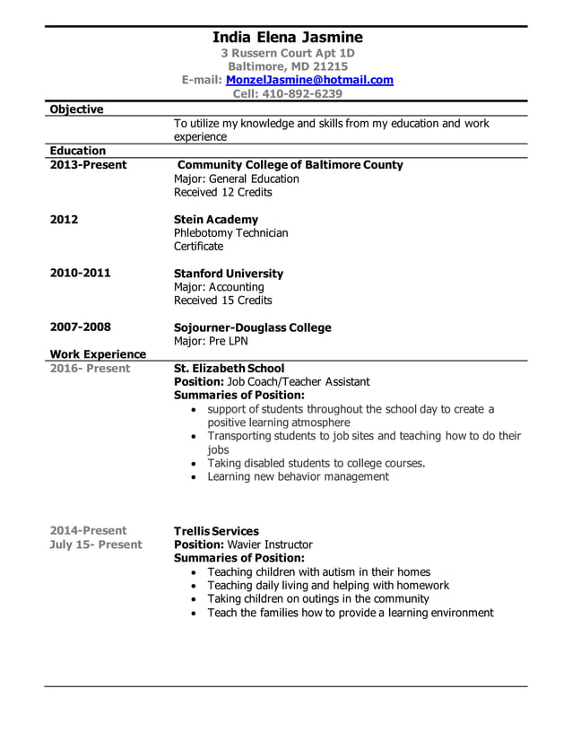 India Jasmine Resume2 | PDF